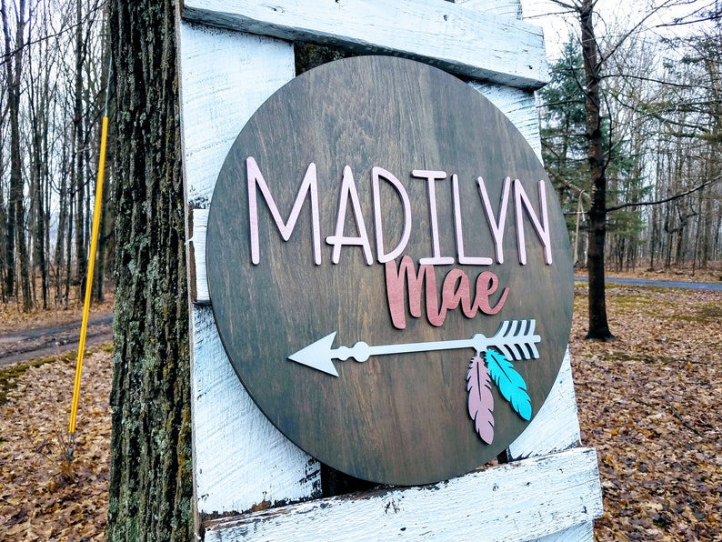 Custom Nursery Name Wood Sign: 24" Round Shiplap Decor - Etsy