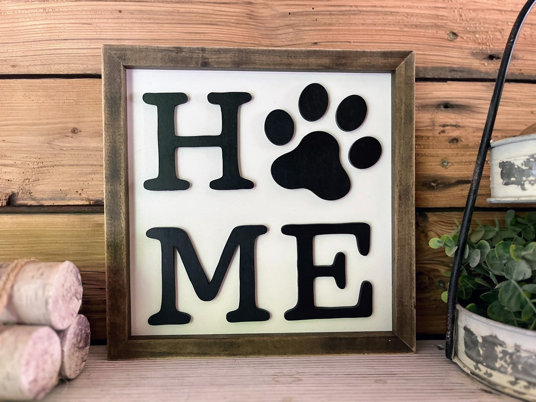 Handmade Dog Paw Print Sign: Home Decor, Pet Lover Gift - Etsy