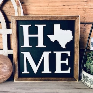 Texas Home Sign | Handmade State Pride Decor - Etsy
