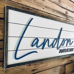 Personalized Nursery Name Sign – Custom Wood Baby Name Sign With First ...