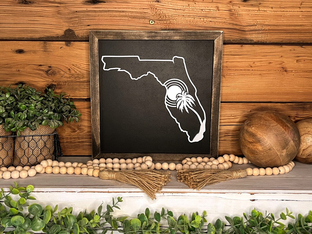Handmade Florida State Sign: Rustic Farmhouse Decor - Etsy