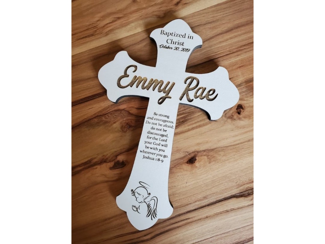 Personalized Wood Cross: Engraved Baptism Gift - Etsy