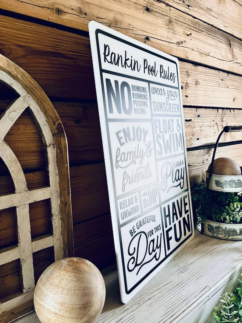 Custom Pool Rules Acrylic Sign: Personalized Family Decor - Etsy