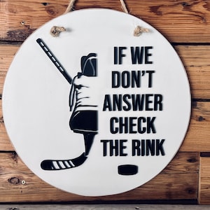 Hockey Door Signs | at the Rink Sign | Hockey Sign Wood | Hockey Signs ...