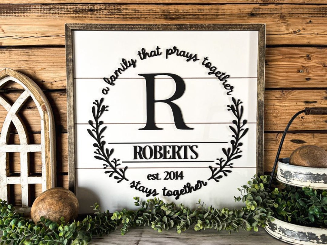 Family Name Sign | Personalized Wood Sign | Large Wall Art ...