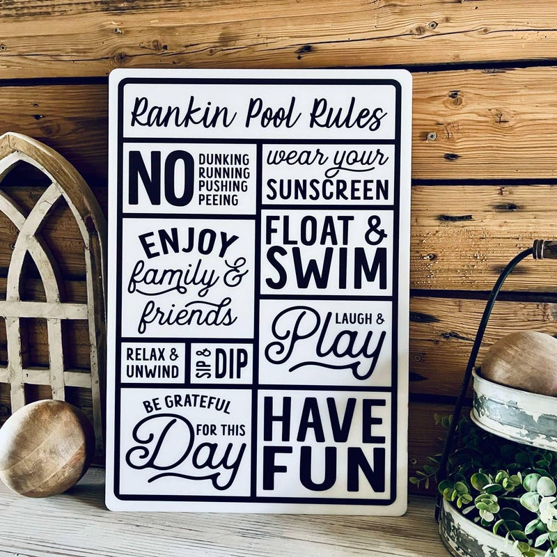 Pool Rules Sign - Etsy