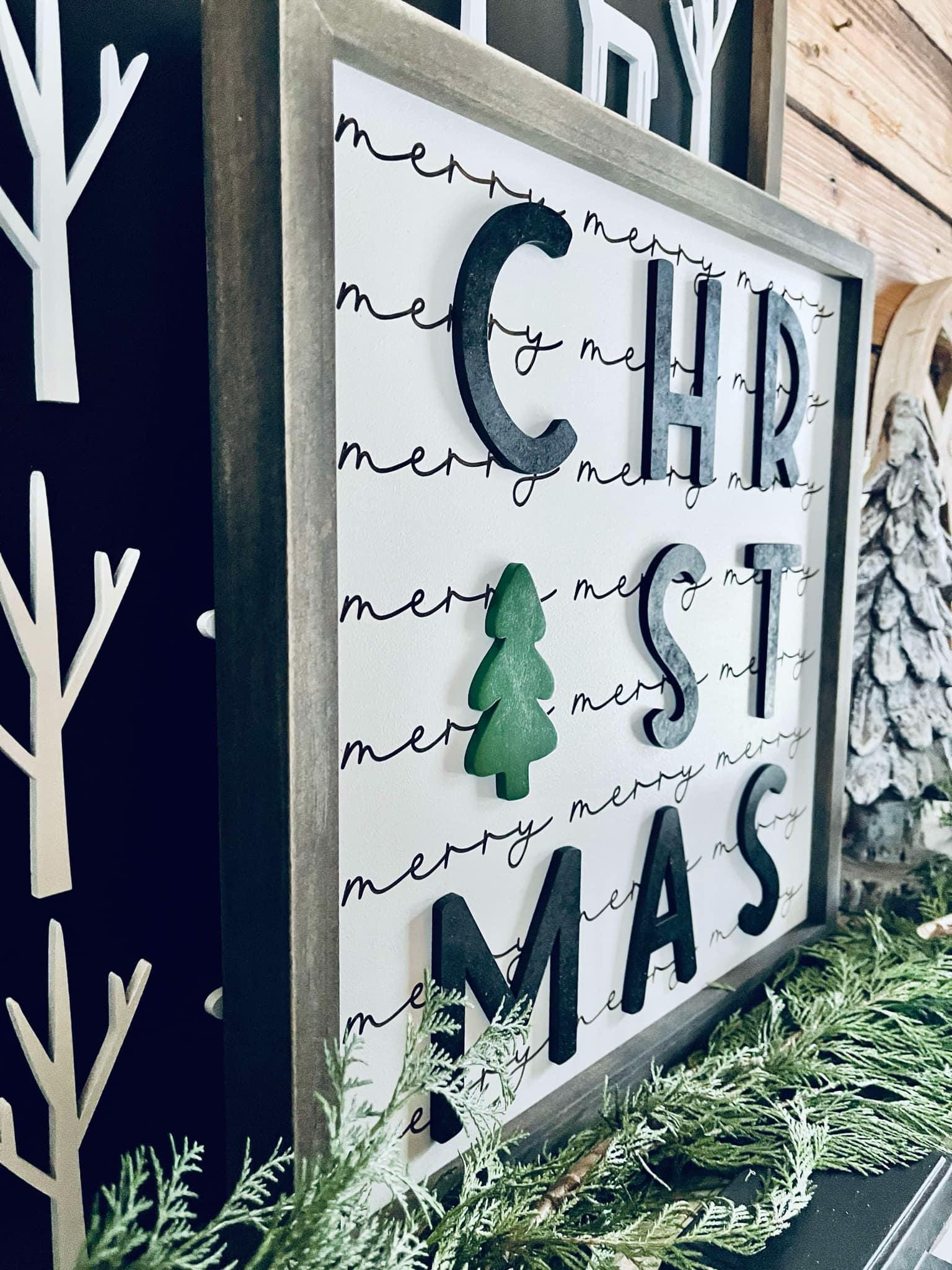 Farmhouse Merry Christmas Sign: Handmade Winter Decor - Etsy