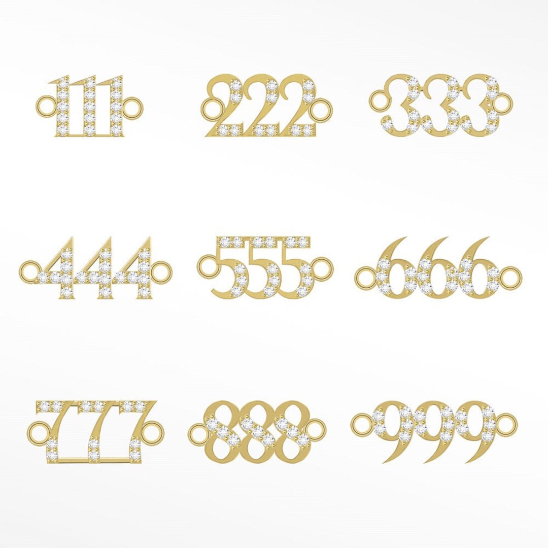Angel Numbers 6mm Lab Diamond 14k Gold Connectors for Permanent Jewelry ...