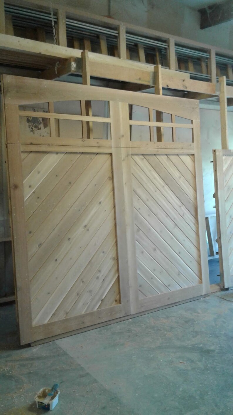 Herringbone Wood Garage Doors - Etsy