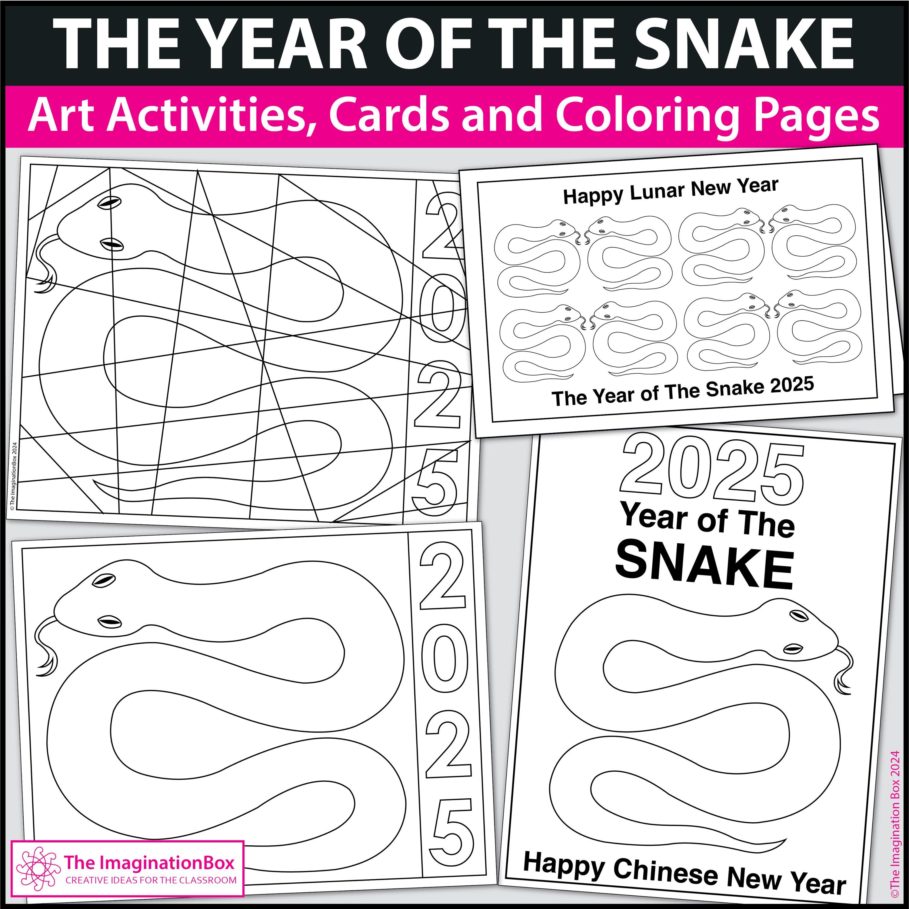 Year of the Snake Art Activities and Coloring Pages, Chinese New Year ...