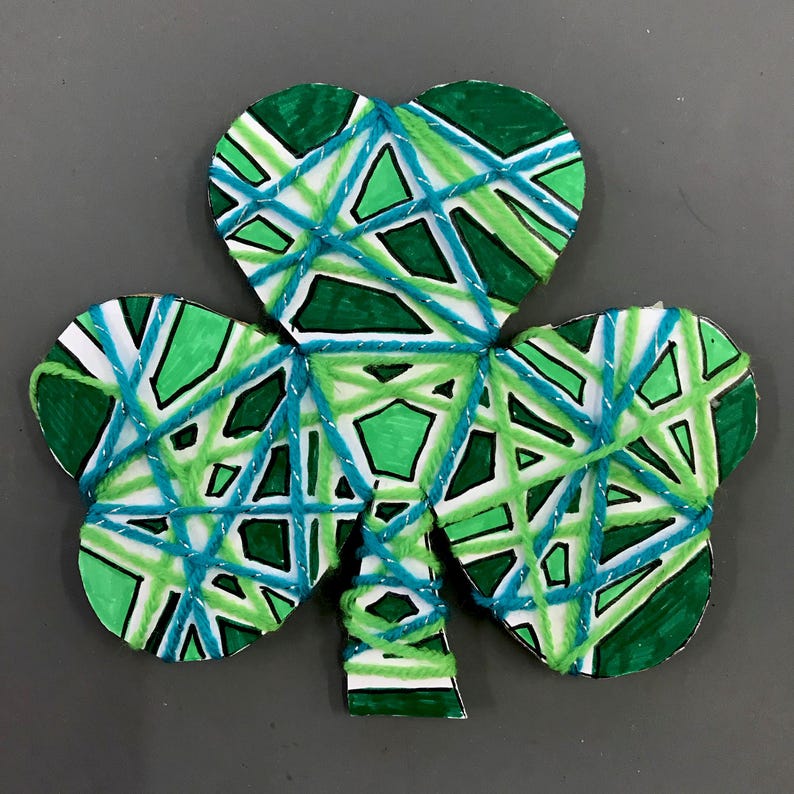 St. Patrick's Day Craft Activity, Shamrock Doodle Art Coloring Pages ...