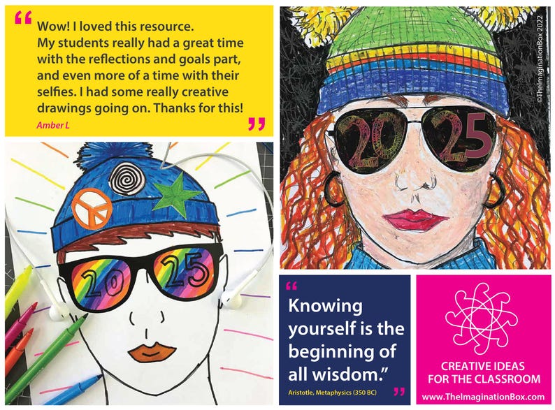 New Years 2025 Selfie Coloring Pages, Goal Setting Resolutions ...