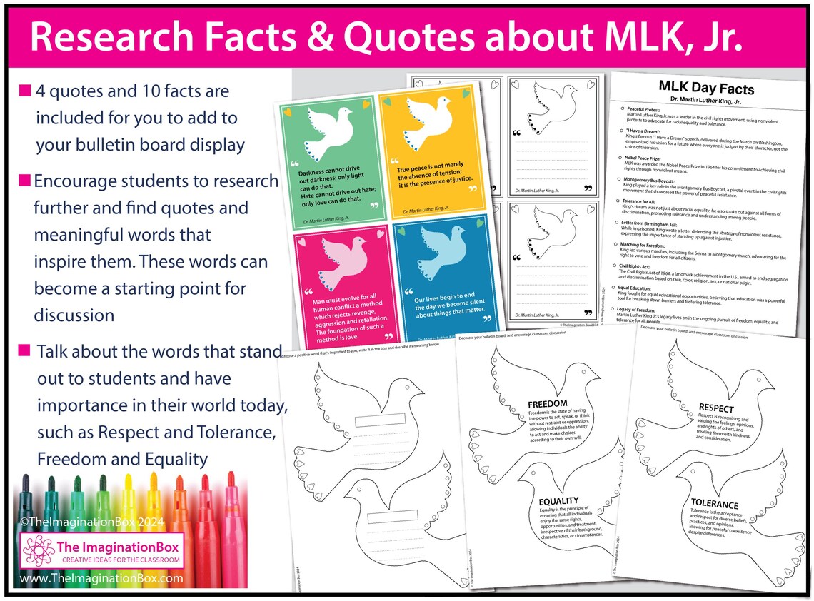 MLK Day Peace Doves Art & Writing Activity (PDF Download) - Etsy