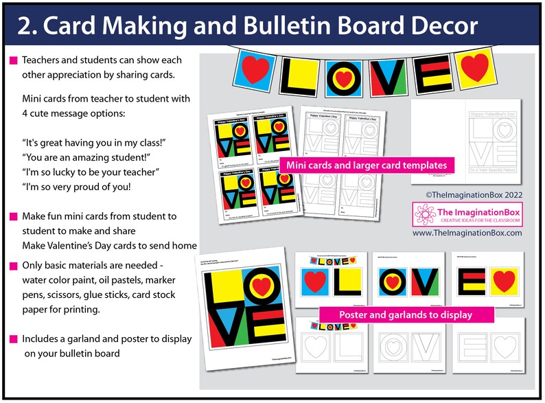 Valentines Day Coloring Pages, Pop Art Activities and Card Making ...