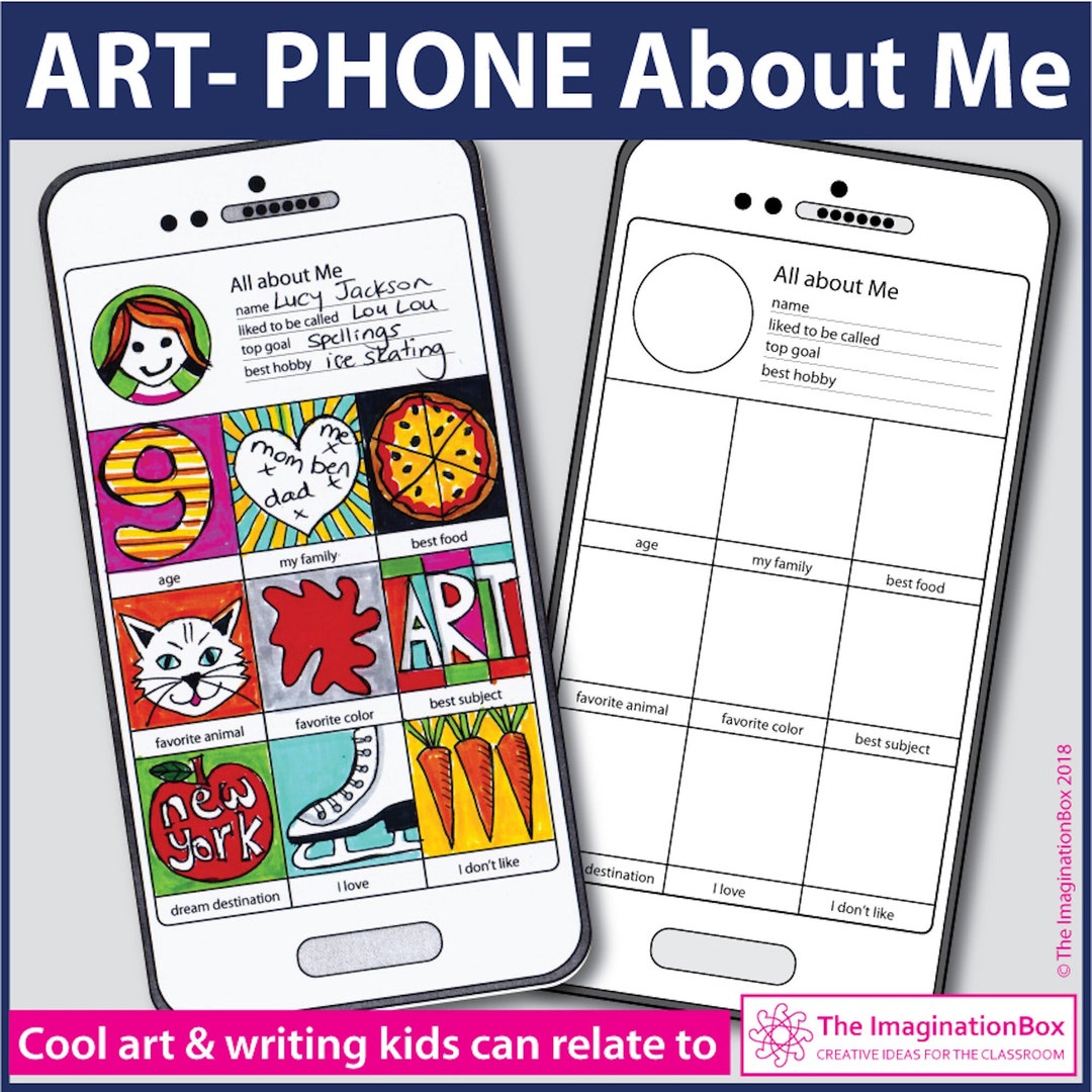 All About Me Back to School Printable Cell Phone Art and Writing ...