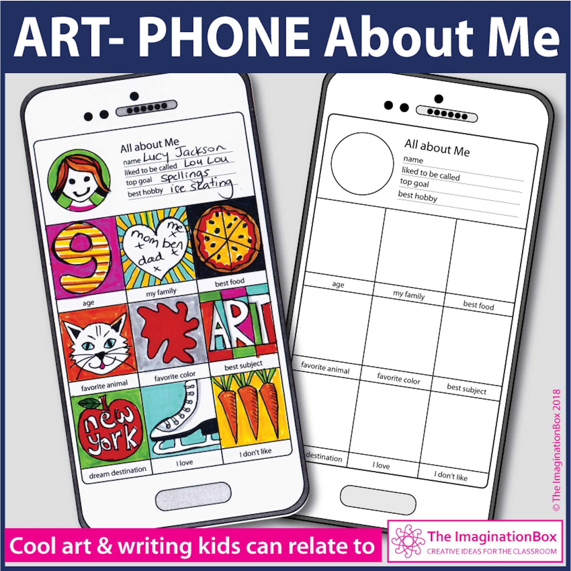 All About Me Back to School Printable Cell Phone Art and Writing ...