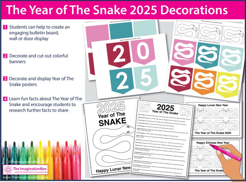 Year of the Snake Art Activities and Coloring Pages, Chinese New Year ...