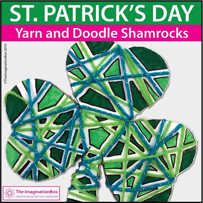 St. Patrick's Day Craft Activity, Shamrock Doodle Art Coloring Pages ...