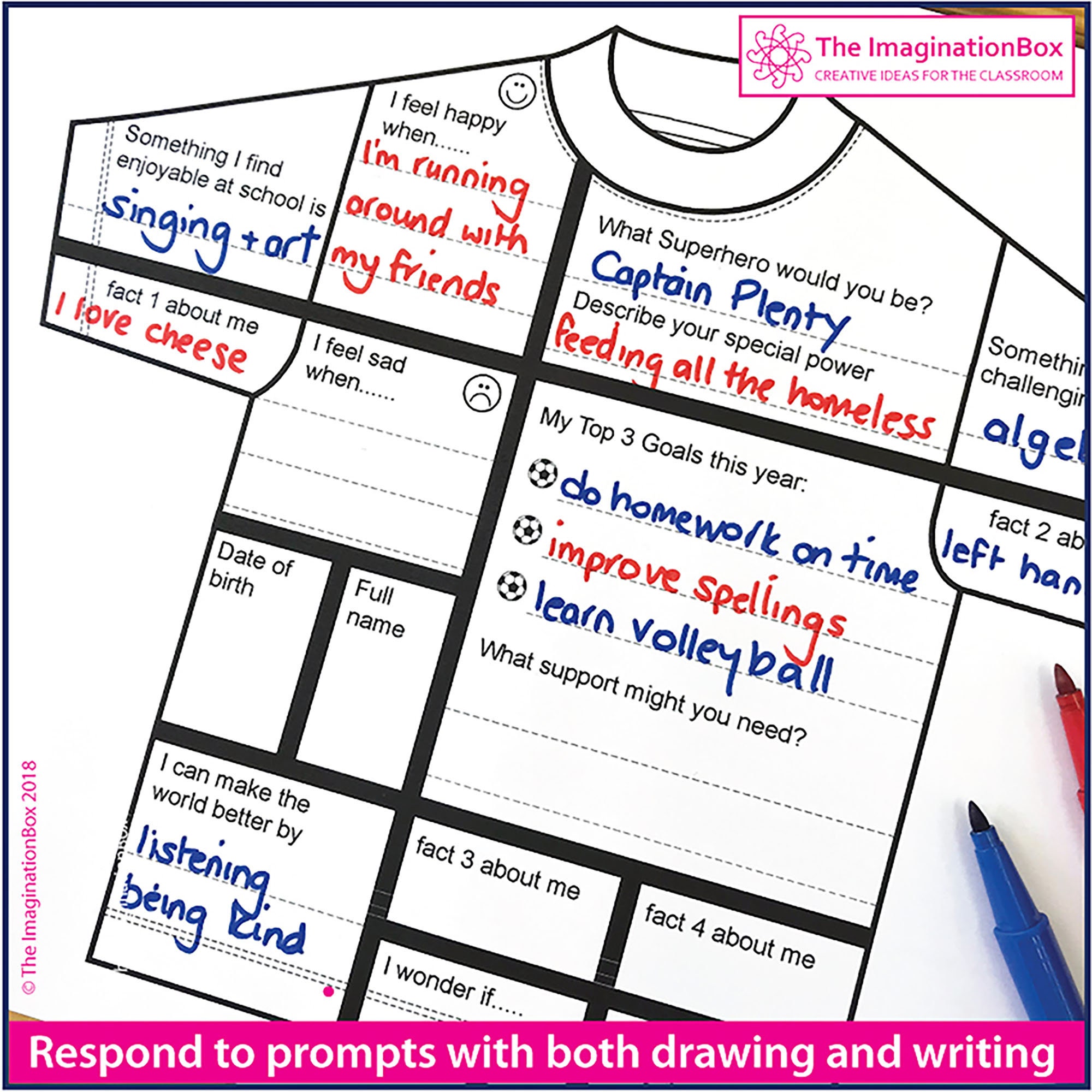 All About Me T-shirt Art Activity: Back to School Printable Worksheets ...