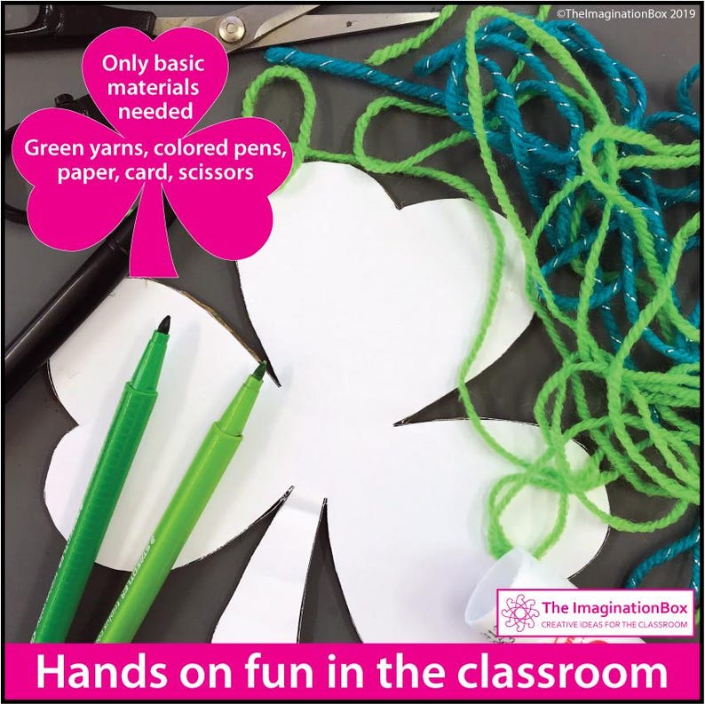 Shamrock Doodle Art: St. Patrick's Day Craft Activity (instant Download ...