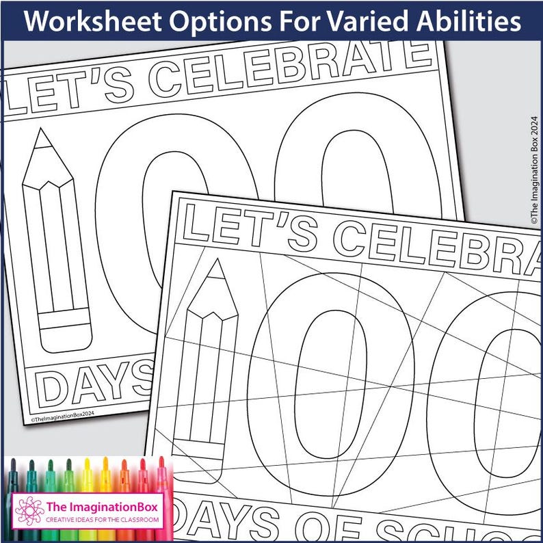100 Days of School Coloring Pages, 100th Day of School Art Activity ...