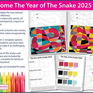 Year of the Snake Art Activities and Coloring Pages, Chinese New Year ...