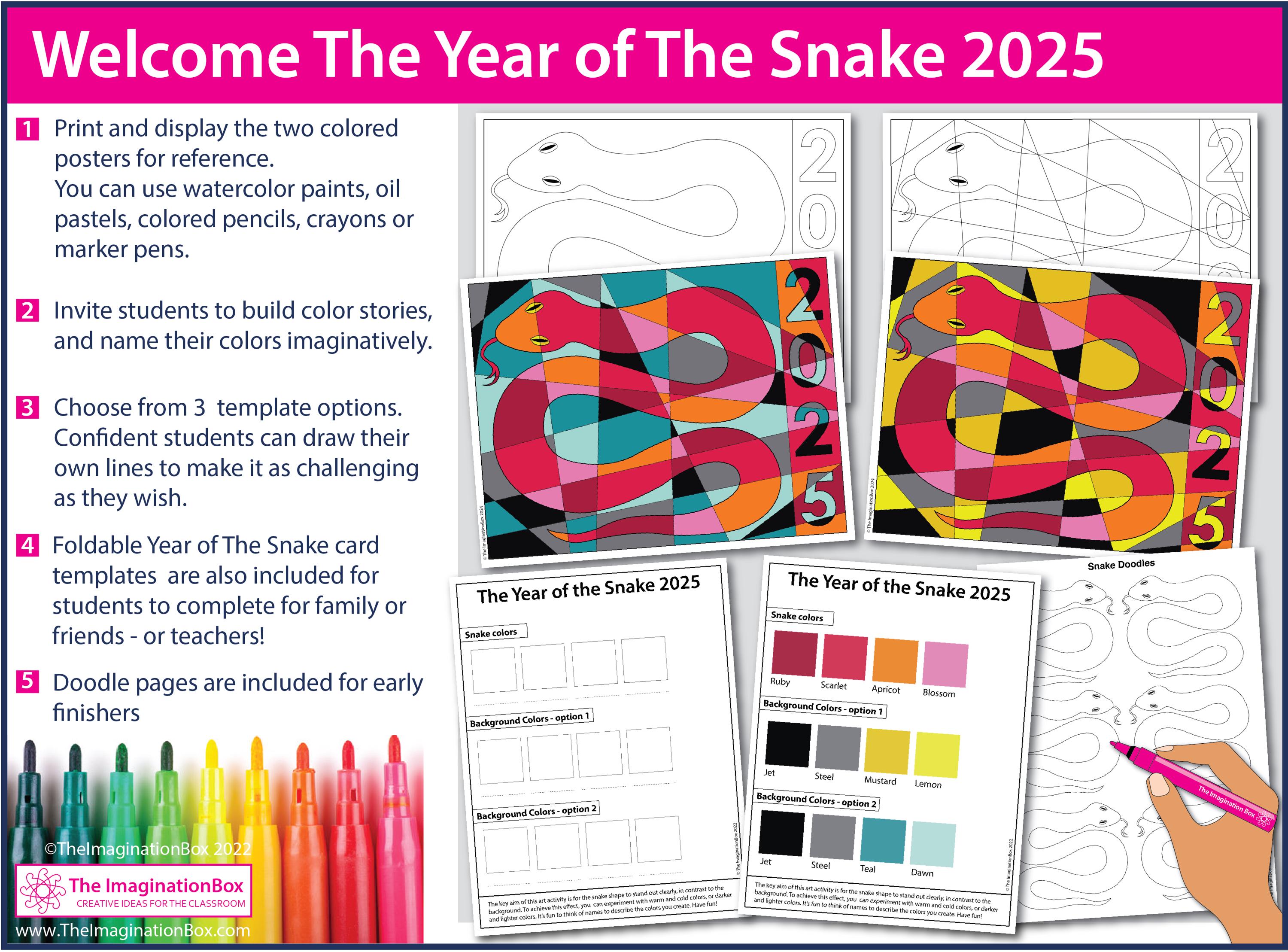 Year of the Snake Art Activities and Coloring Pages, Chinese New Year ...