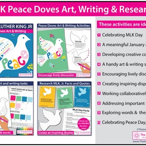 MLK Day Peace Doves Coloring Sheets, Martin Luther King Jr Art ...