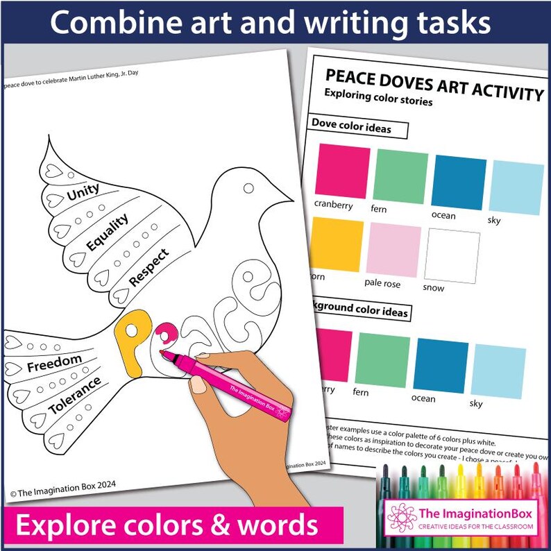 MLK Day Peace Doves Art & Writing Activity (PDF Download) - Etsy