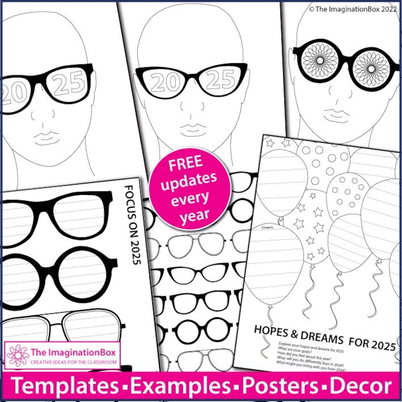 New Years 2025 Selfie Coloring Pages, Goal Setting Resolutions ...