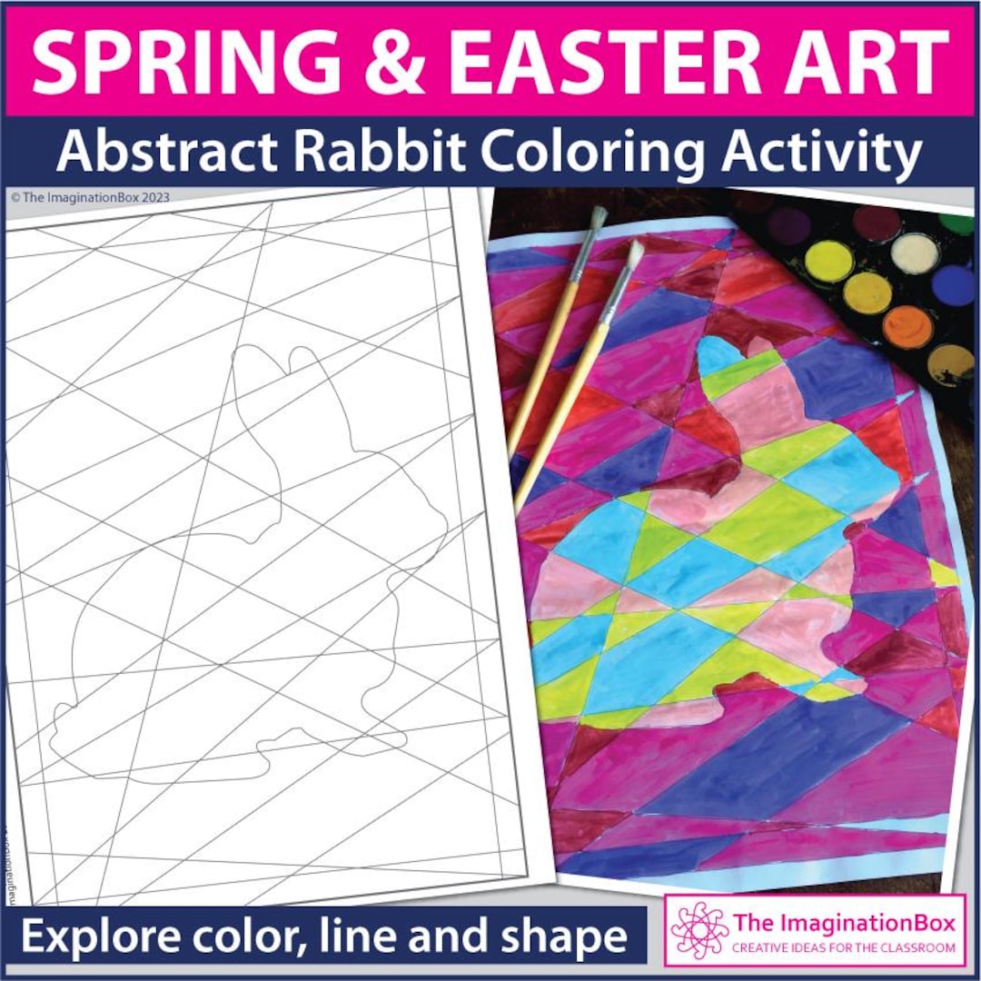 Fun Easter Bunny Coloring Pages, Abstract Spring and Easter Bunny Art ...