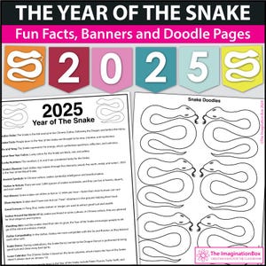 Year of the Snake Art Activities and Coloring Pages, Chinese New Year ...