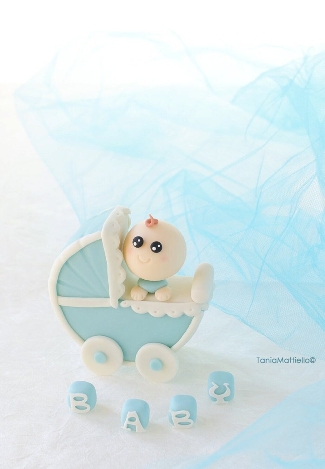 Baby Boy in Stroller Cake Topper, Baby Buggy Cake Topper, Baby Shower ...