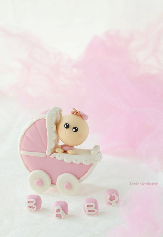 Baby Girl in Stroller Cake Topper Custom Name | Etsy