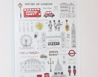 London stickers | Etsy