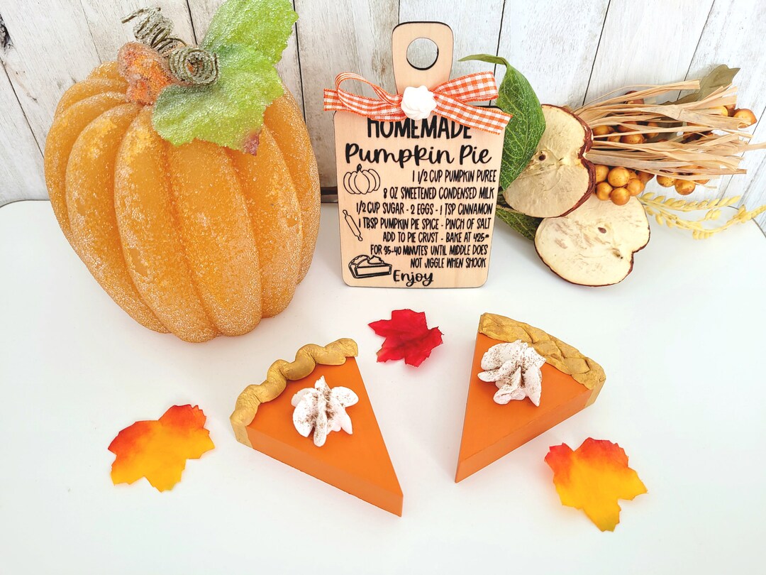 Mini Wood Pumpkin Pie Slice, Tiered Tray Decor, Fall Decor, Seasonal ...