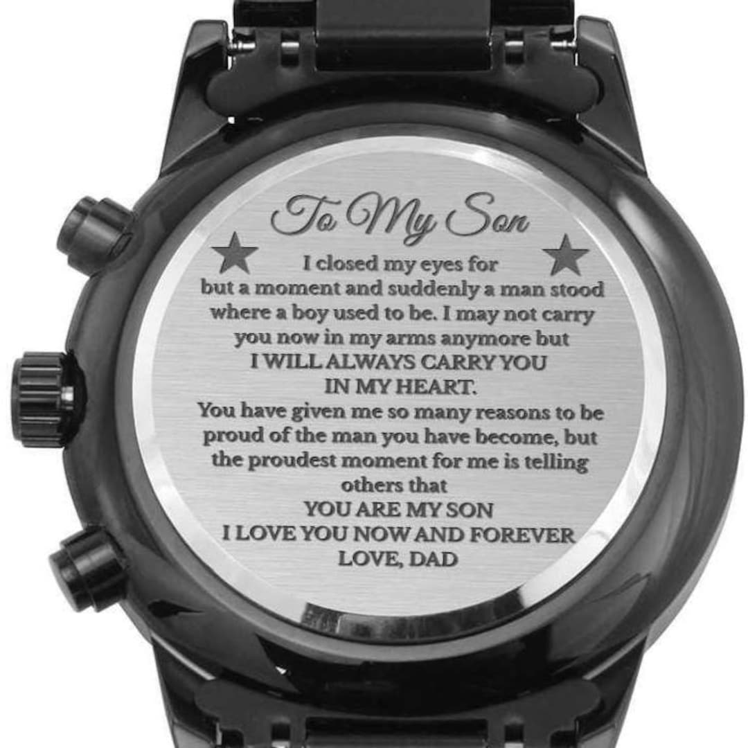 To My Son From Dad Engraved Luxury Watch Gift , for Son From Father ...