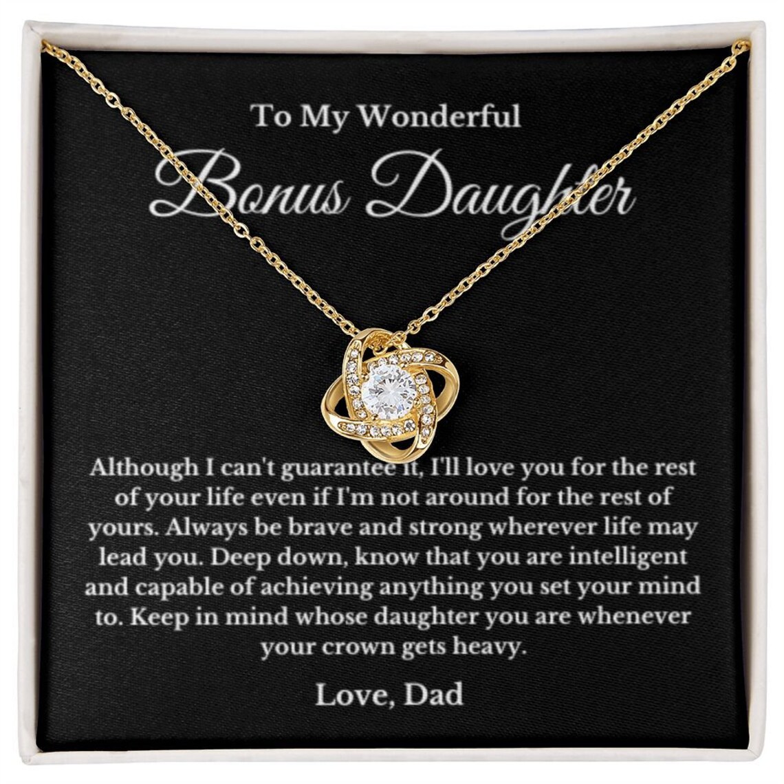 To My Bonus Daughter Necklace, Father Step Daughter Necklace, Father to ...