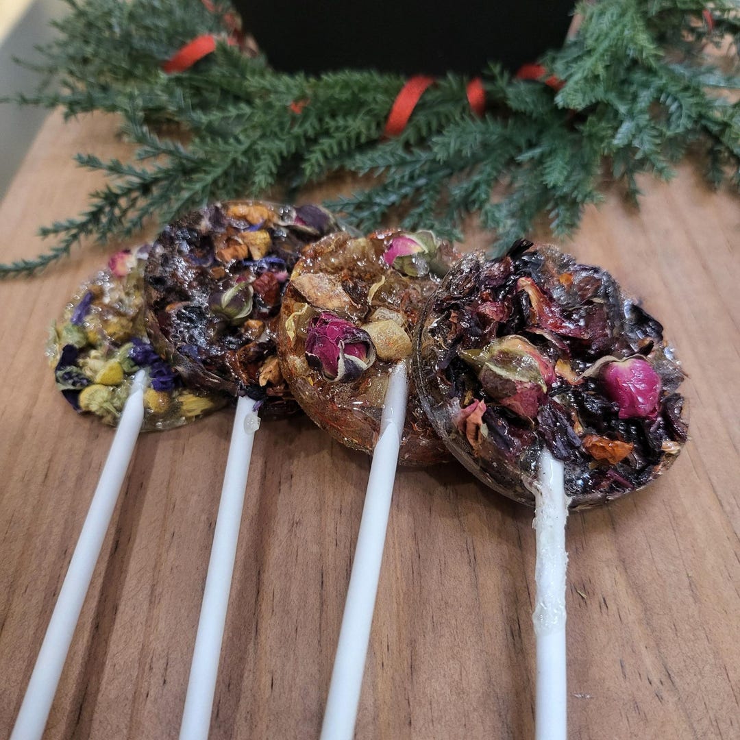 2 Pack - Flowering Hot Tea Lollipops | Tea | Cozy | Self Care | Shower ...