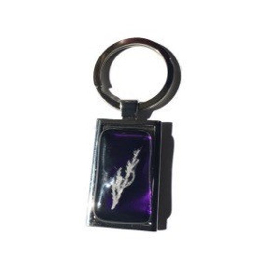 Purple Keychain Purple Keyring Personalized Keychain Fused | Etsy