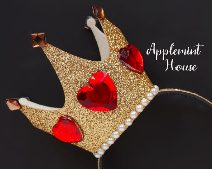 Queen of Hearts Crown Queen of Hearts Costume Crown Queen of - Etsy