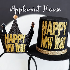 2024 New Years Eve Party Crown and Top Hat, 2024 New Years Crown and ...