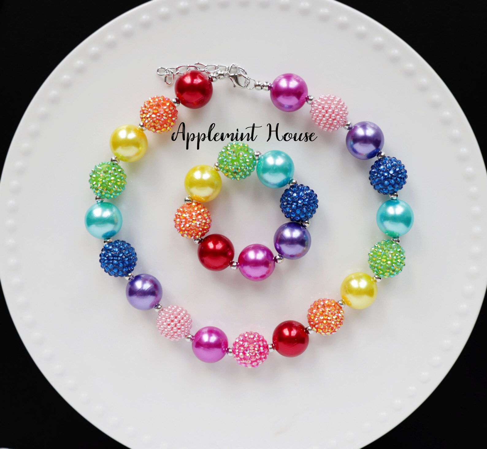 Rainbow Baby Necklace Rainbow Baby Chunky Necklace Set | Etsy