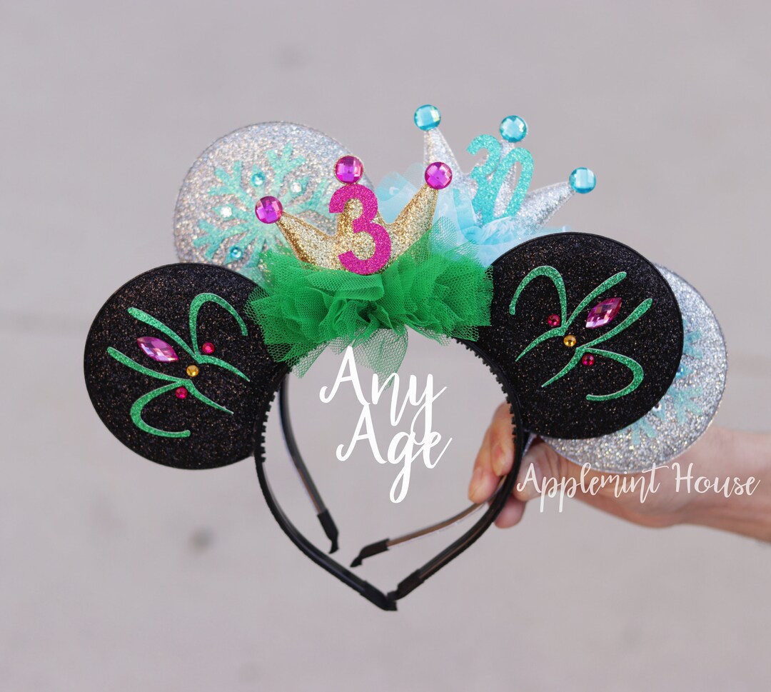 Birthday Elsa & Anna Ears, Frozen Mickey Ears, Elsa Birthday Minnie ...