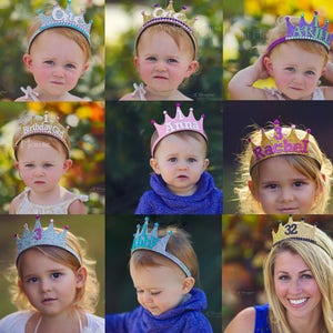 Birthday Custom Crown, Personalized Birthday Crown Headband , Glitter ...