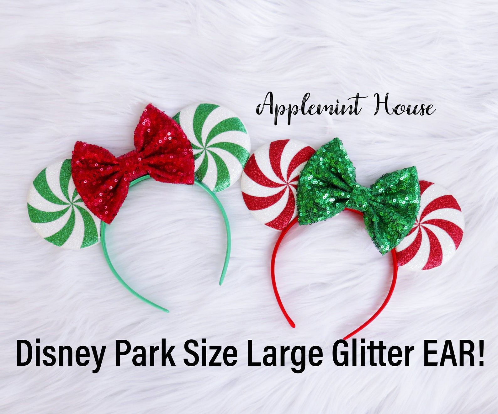 Peppermint Christmas Minnie Ears Peppermint Minnie Ears - Etsy