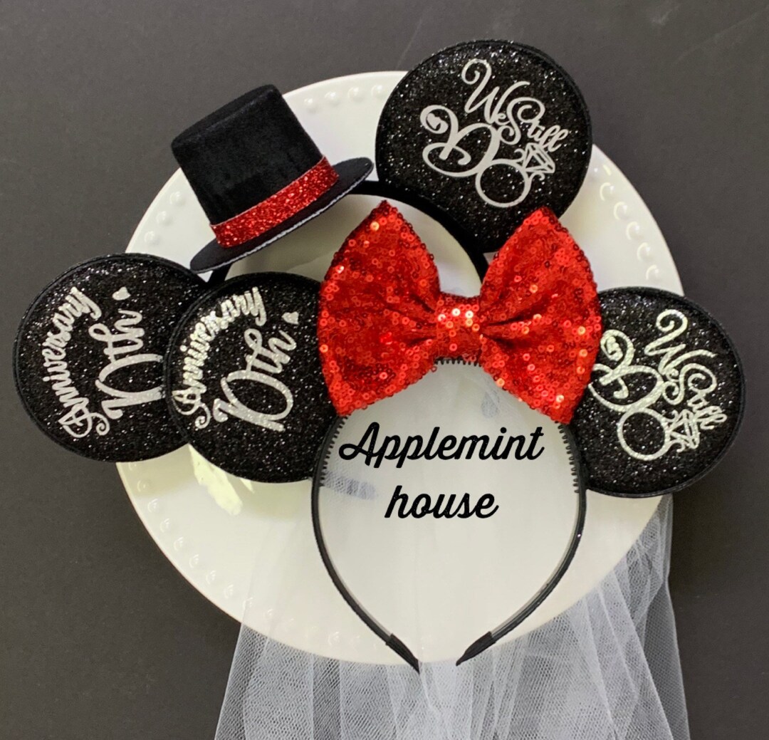 Anniversary Mickey Ears, Mickey Ears, Wedding Ears, Disney Ears, Minnie ...