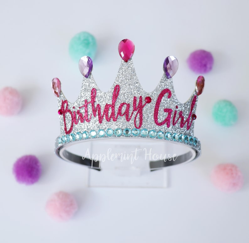 Birthday Crown Personalized Birthday Crown Headband Glitter - Etsy
