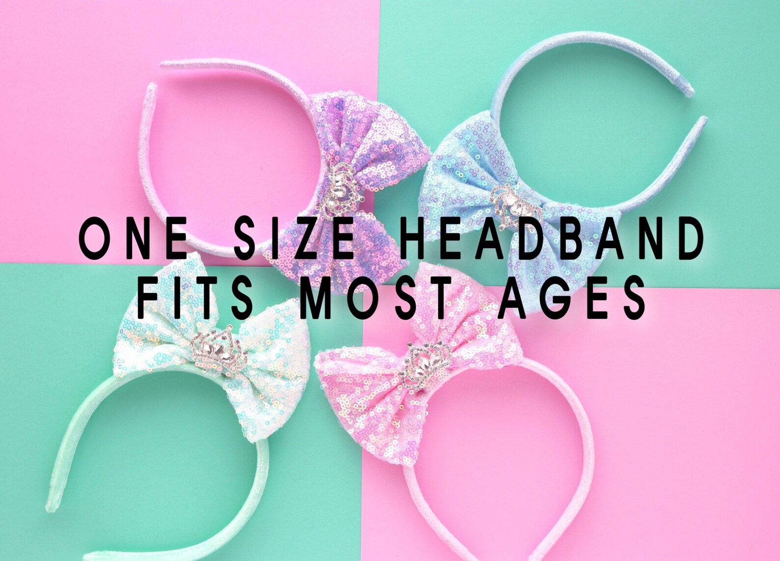 Princess Crown Headband Birthday Headband Sequin Bow - Etsy