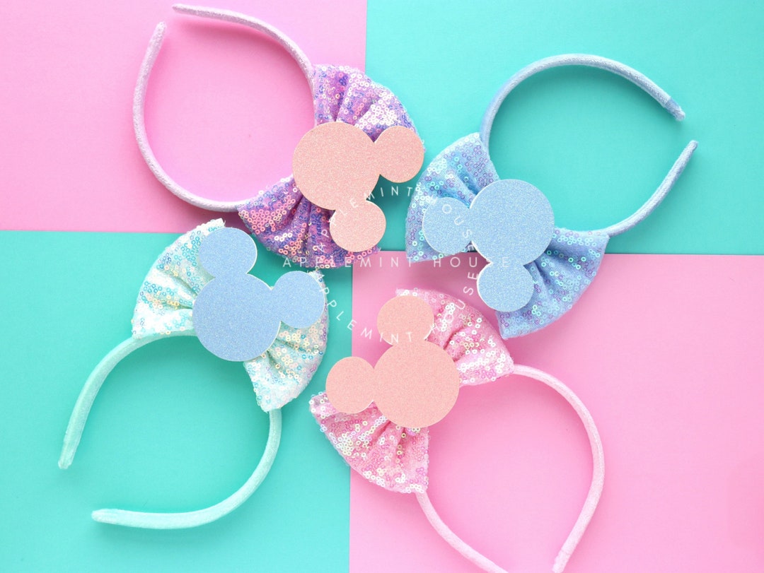 Mickey Headband, Disney Mouse Headband, Sequin Hair Bow, Hair ...